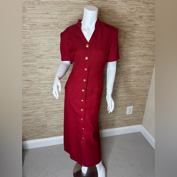 Plaza South | Dresses | Vintage Deep Red Secretary Dress | Poshmark